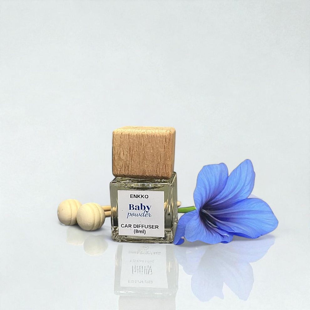Baby Powder Car Diffuser – Glass Reed Bottle – ENKKO SKIN